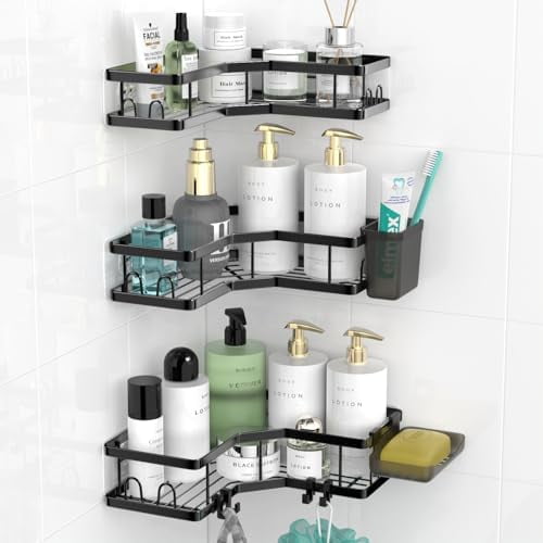 Corner Shower Caddy Bathroom Organizer: Stainless Steel Adhesive Shower ...