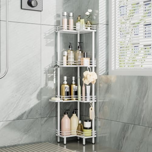 Corner Shower Caddy Standing - 3-Tier Stainless Steel Shower Organizer ...