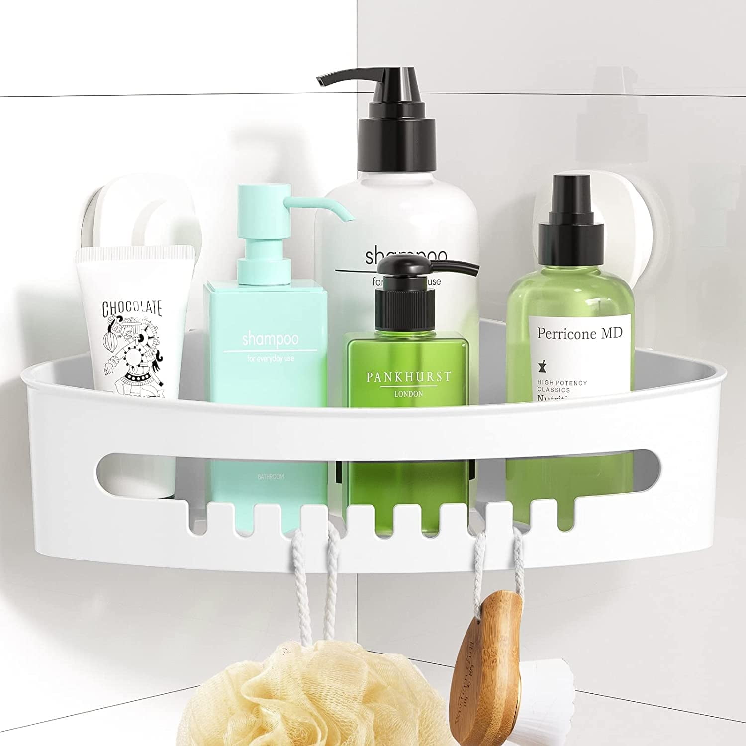Corner Shower Caddy Suction Cup No-Drilling Removable Shower Caddy ...