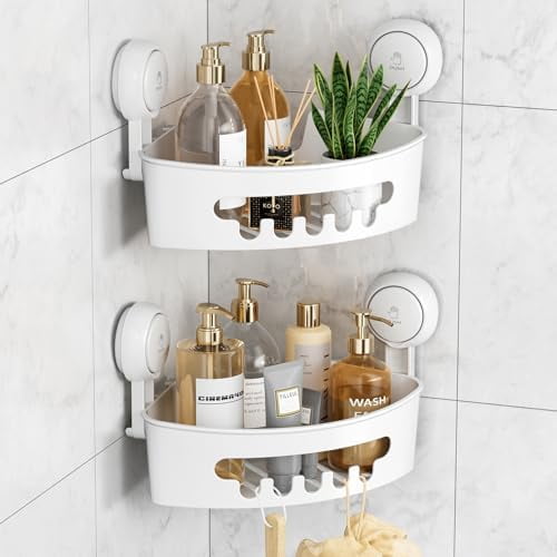 Corner Shower Caddy Suction Cup, shower shelves suction cup, 2 Pack ...