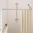 Corner Shower Curtain Rod, Brushed Nickel [24"-53"] x [24"-53 ...