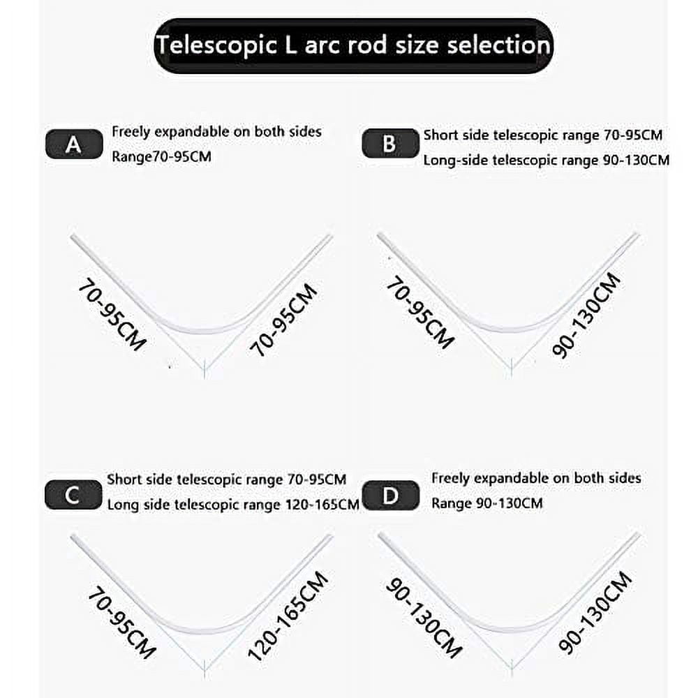 Corner Shower Curtain Rod Curved, Rust Proof Adjustable Curved Shower ...