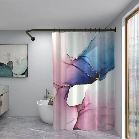 39" x 39" Sloped Ceiling Shower Rod, Corner Shower Curtain Rod for Angled Slanted Sloped ...