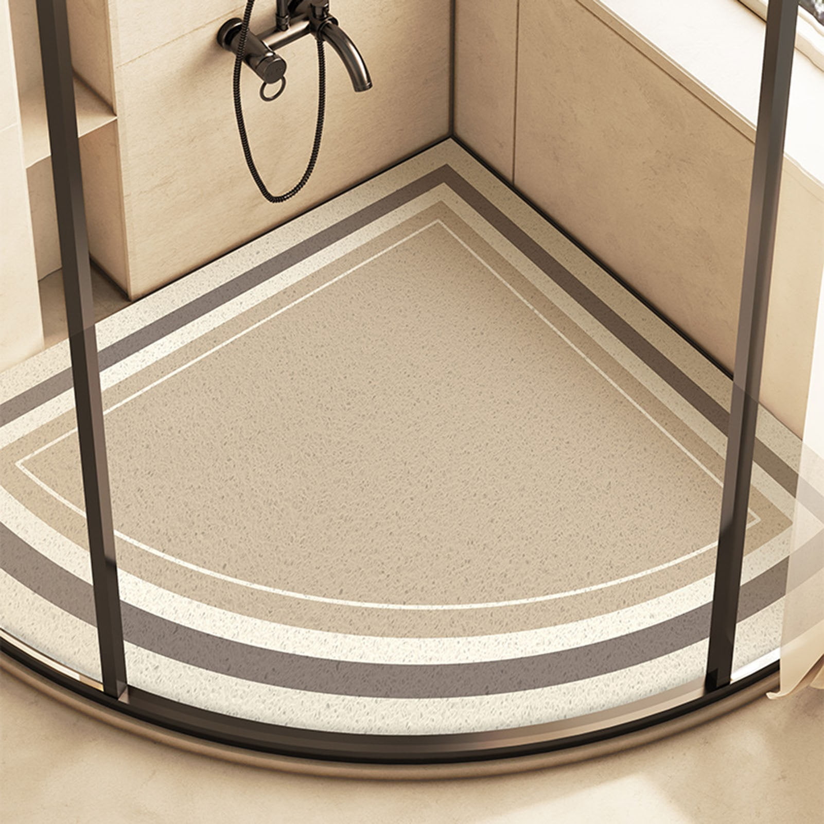 Corner Shower Mat, Curved Bath Mats for Shower, Non-Slip Shower Mats ...
