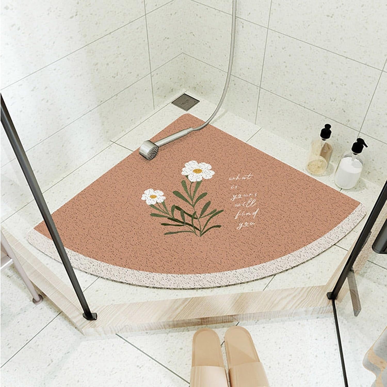 Corner Shower Mat, Non-Slip Shower Mats For Inside Shower, Loofah ...