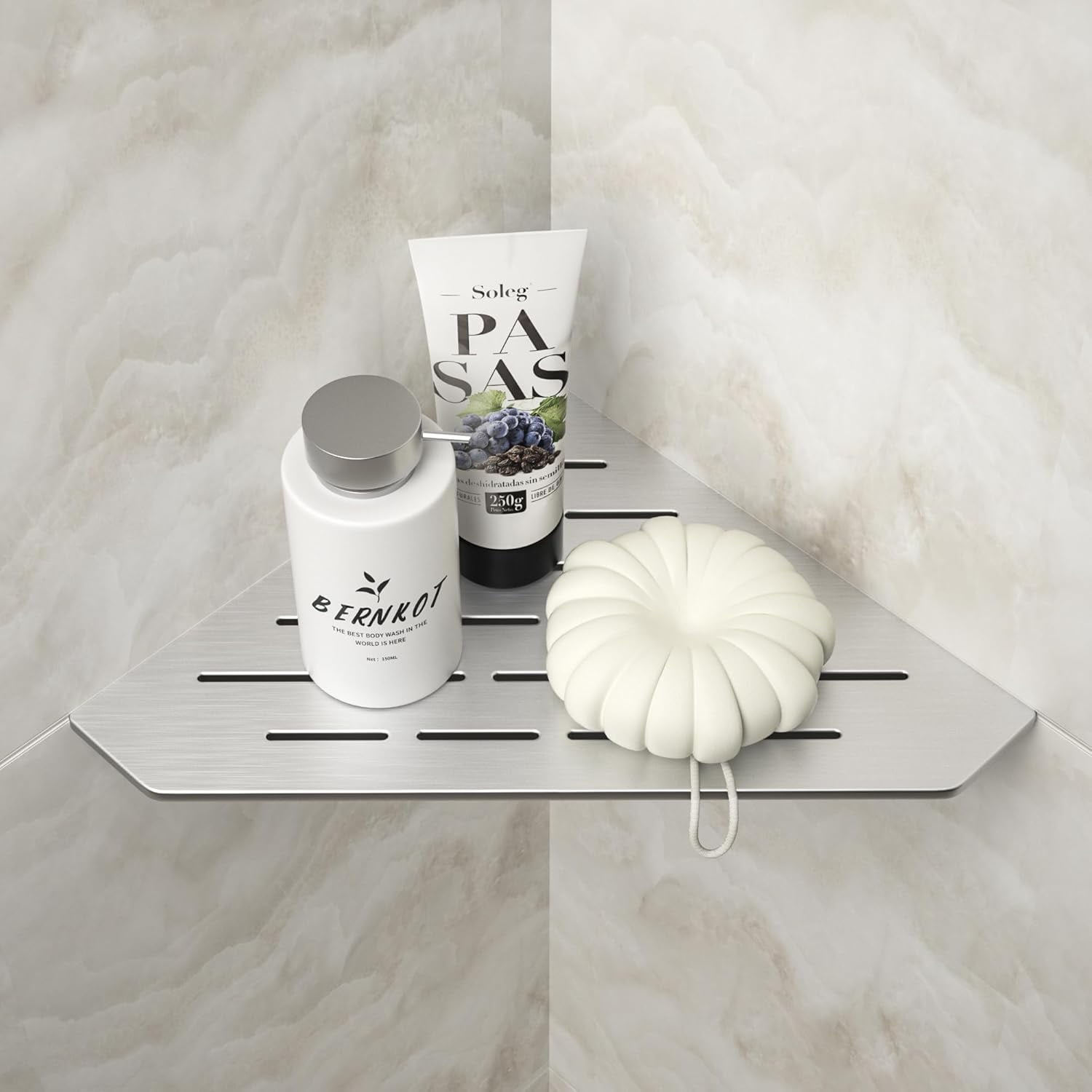 Corner Shower Shelf 10" Brushed 304 Stainless Steel Pentagonal Heavy ...