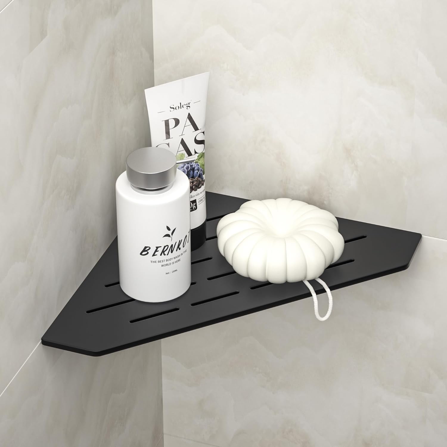 Corner Shower Shelf 10" Matte Black 304 Stainless Steel Pentagonal ...