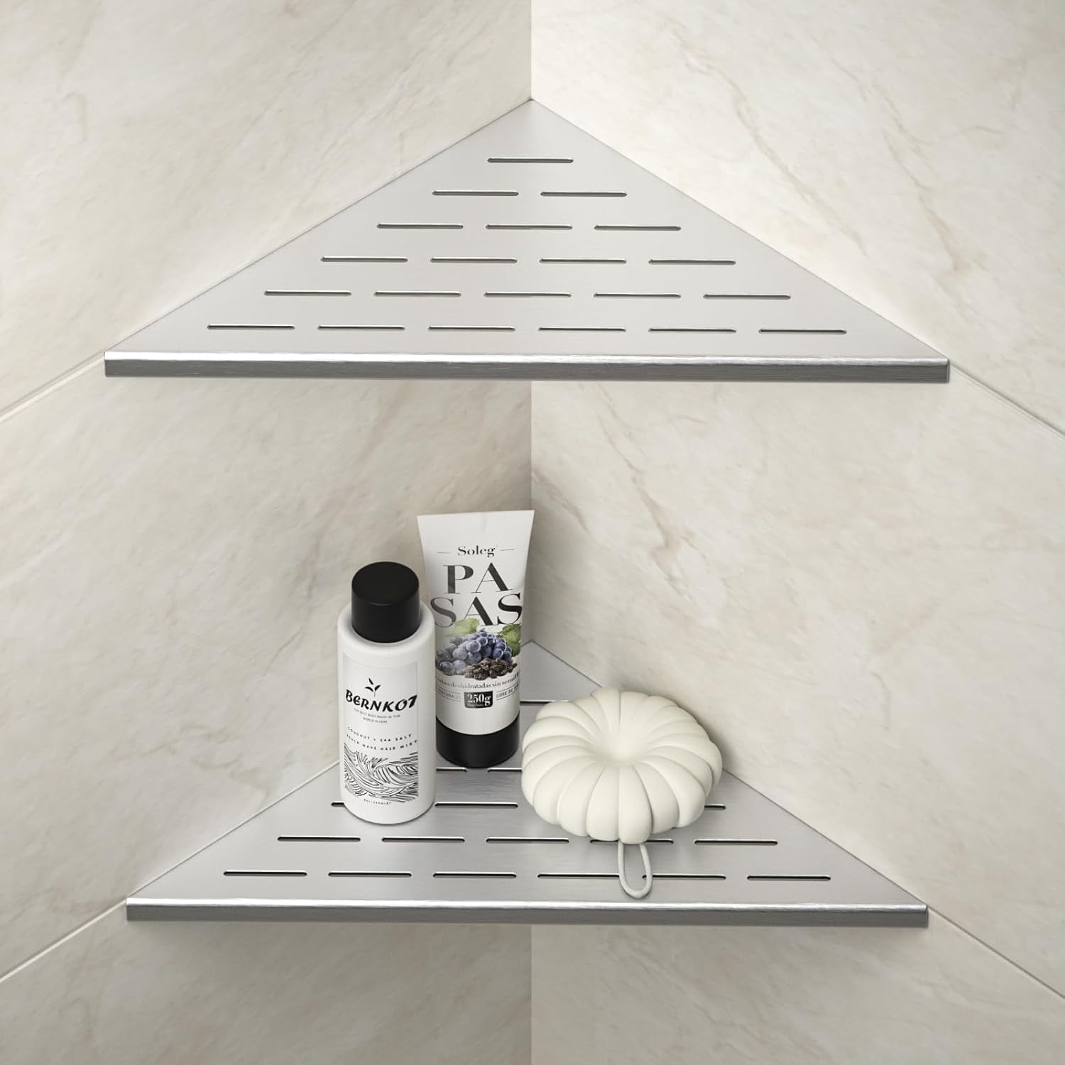 Corner Shower Shelf, 12" Brushed 304 Stainless Steel Slot Design ...