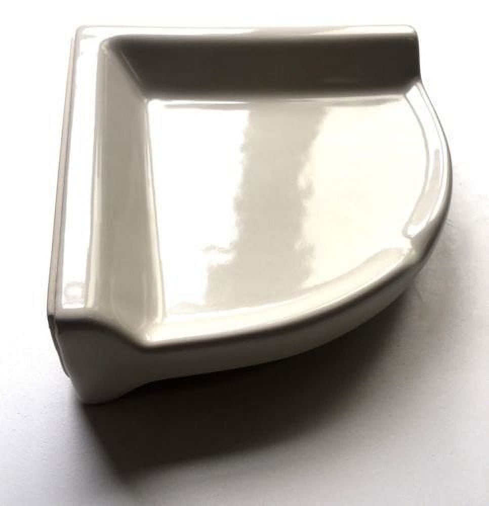 Corner Shower Shelf Almond Ceramic Thinset Mount 8-3/4" x 2-5/8 ...