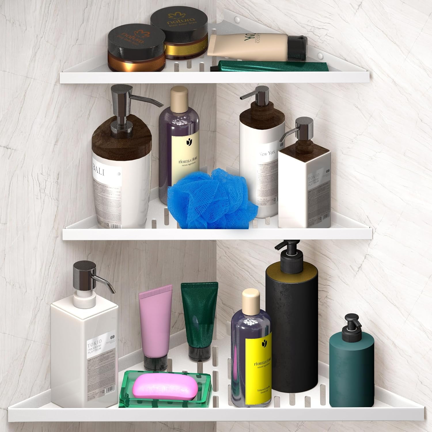 Corner Shower Shelf for Inside Shower - Adhesive/Stick/Drill/No Drill ...