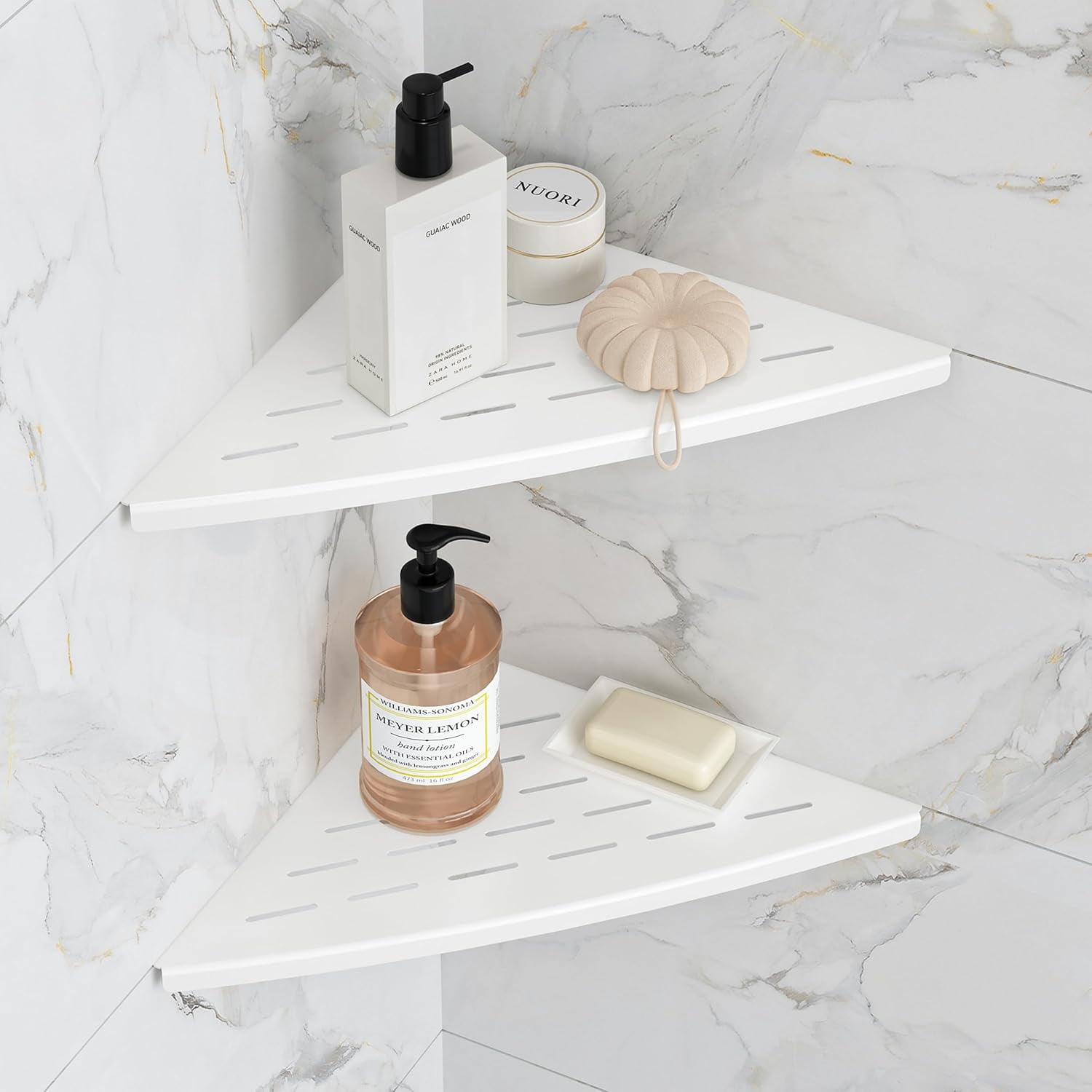 Corner Shower Shelf Matte White, 304 Stainless Steel 11.5” Recessed ...