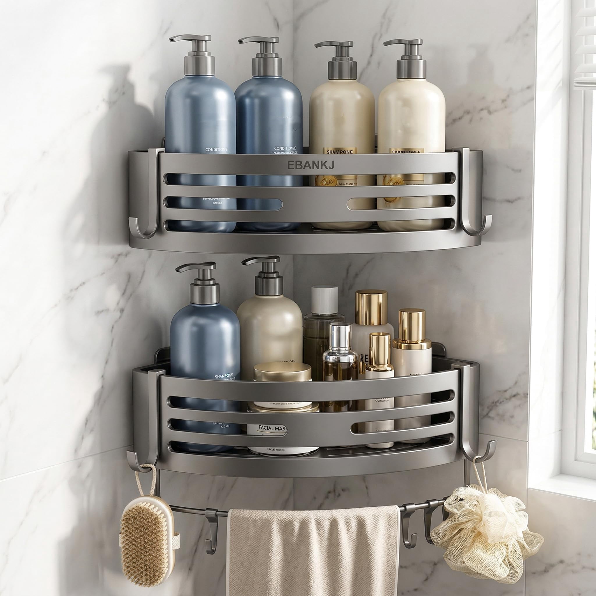 Corner Shower Shelf | No-Drill Self-Adhesive Corner Shelving ...
