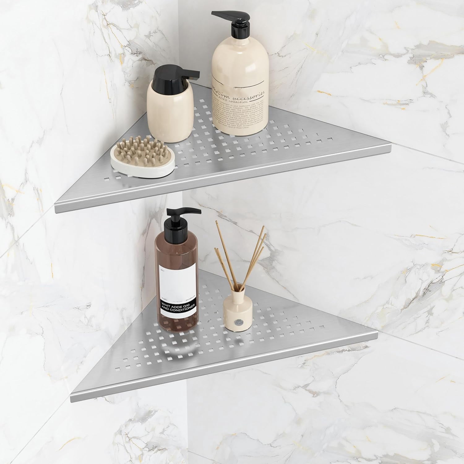 Corner Shower Shelves, Recessed Tile Shower Shelf Brushed Nickel ...