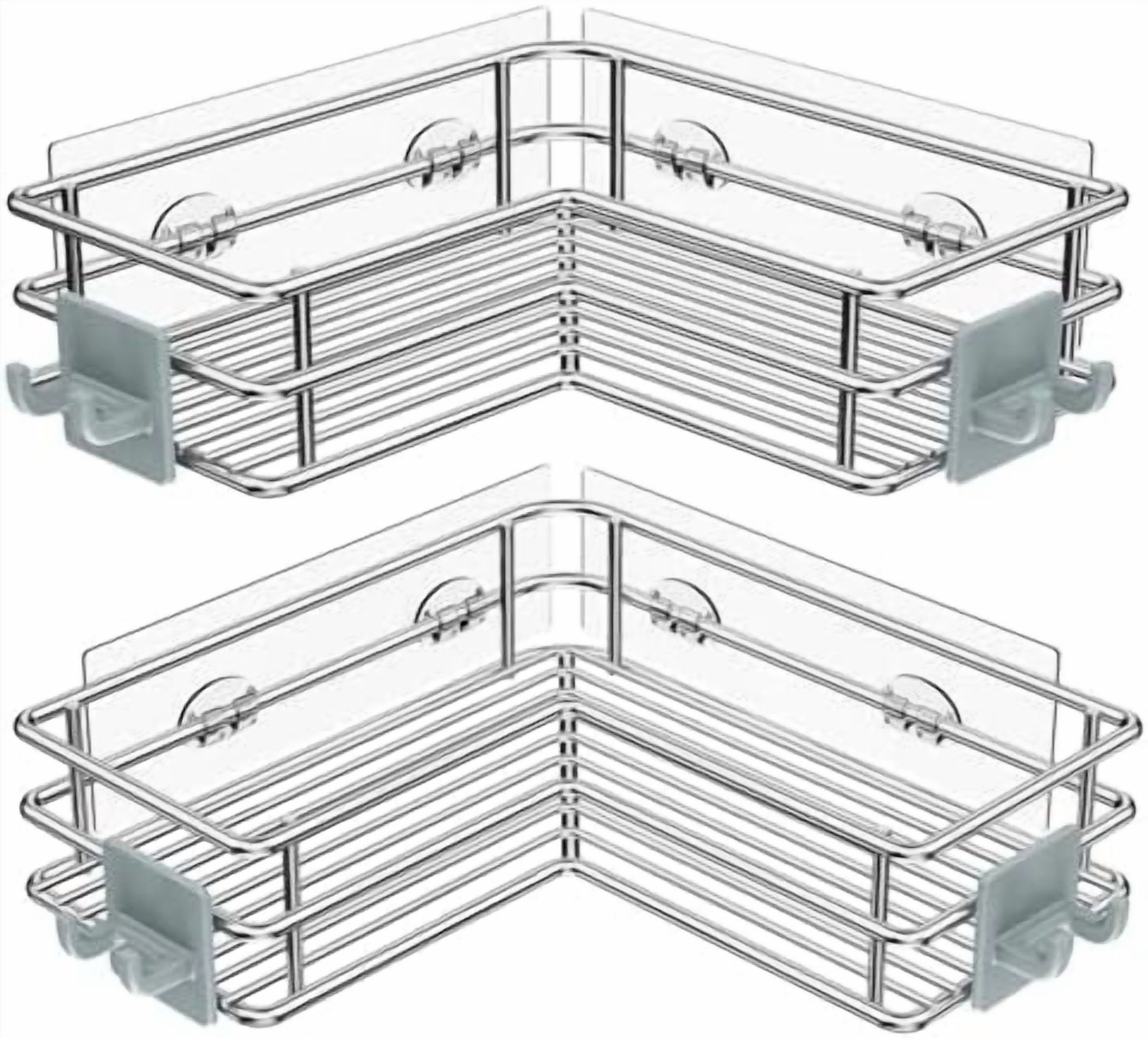 Corner Shower Shelves Stainless Steel, Adhesive Shower Caddy Basket ...