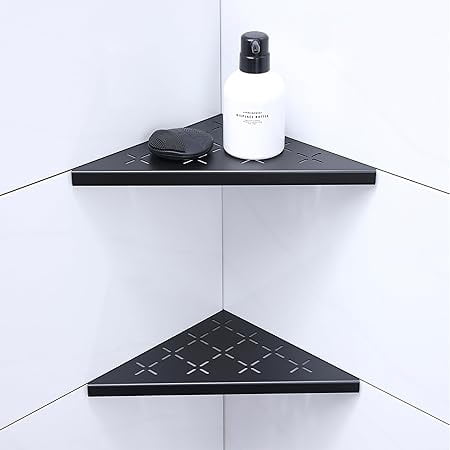 Corner Shower Stand, 2-Shelf Stainless Steel Bathroom Shower Stand, No ...