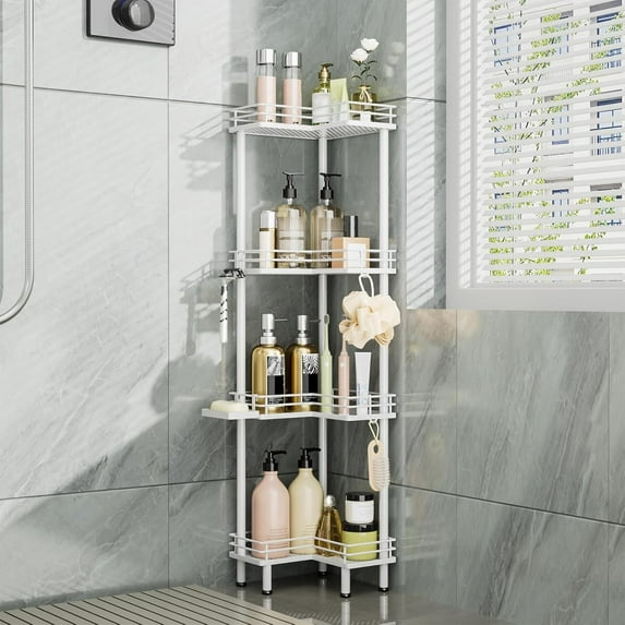 Corner Shower Standing - 4-Tier Stainless Shower Organizer with Soap ...
