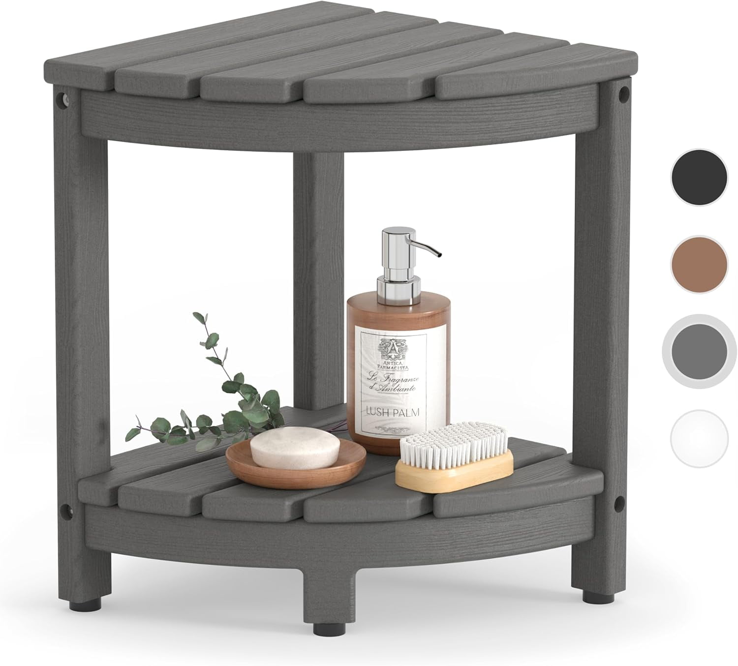 Corner Shower Stool for Inside Shower, HDPE Waterproof Shower Bench ...