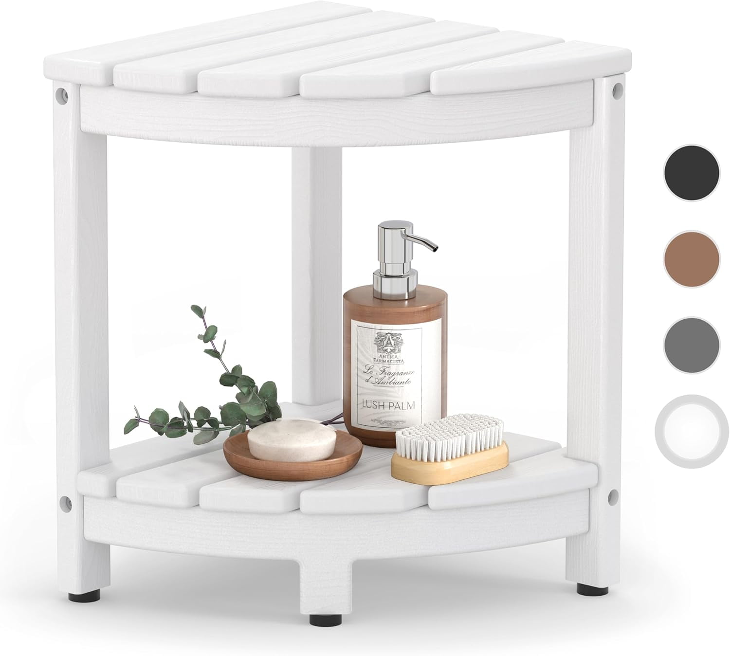 Corner Shower Stool for Inside Shower, HDPE Waterproof Shower Bench ...