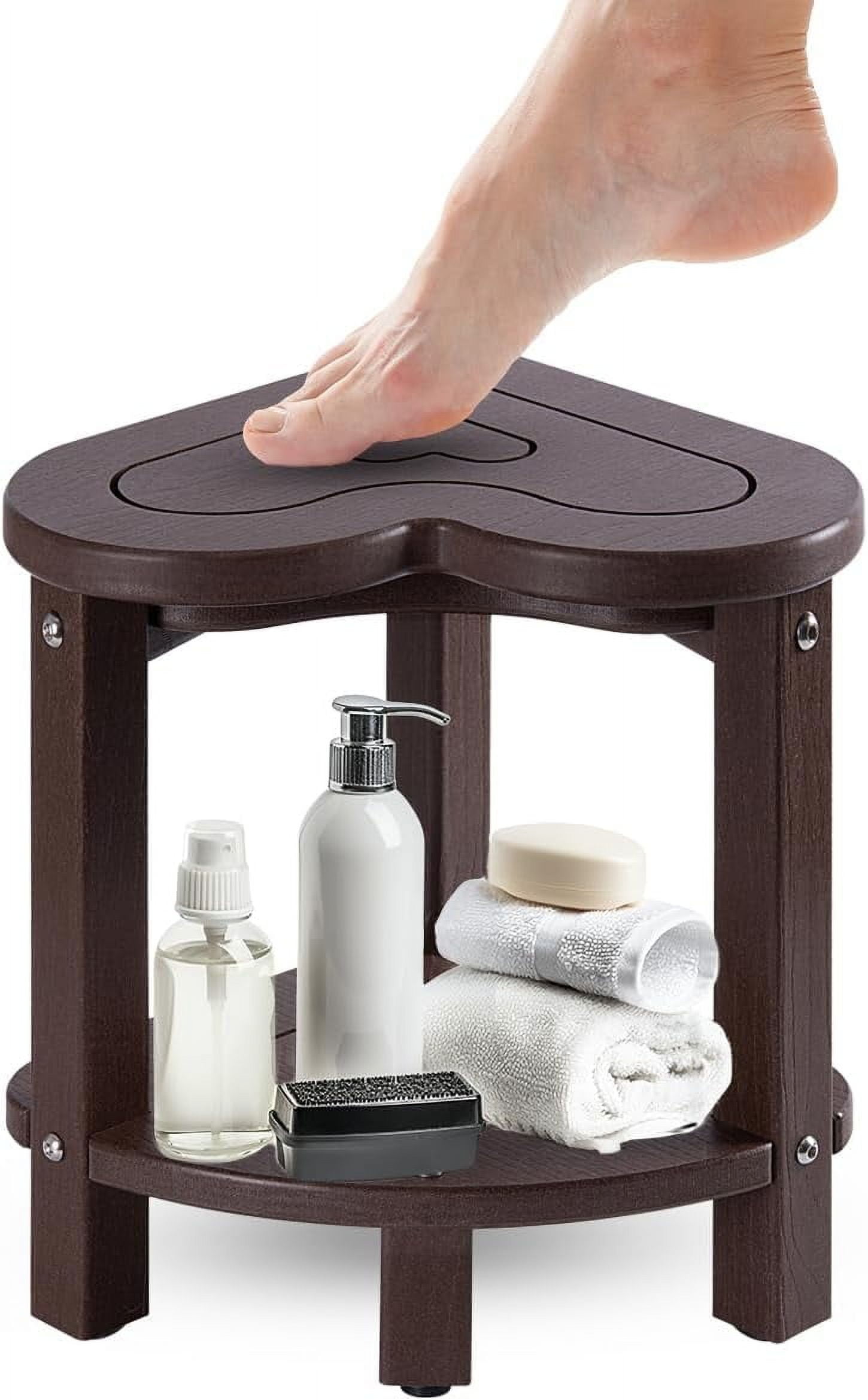 Corner Shower Stool for Inside Shower - Waterproof Corner Shower Bench ...