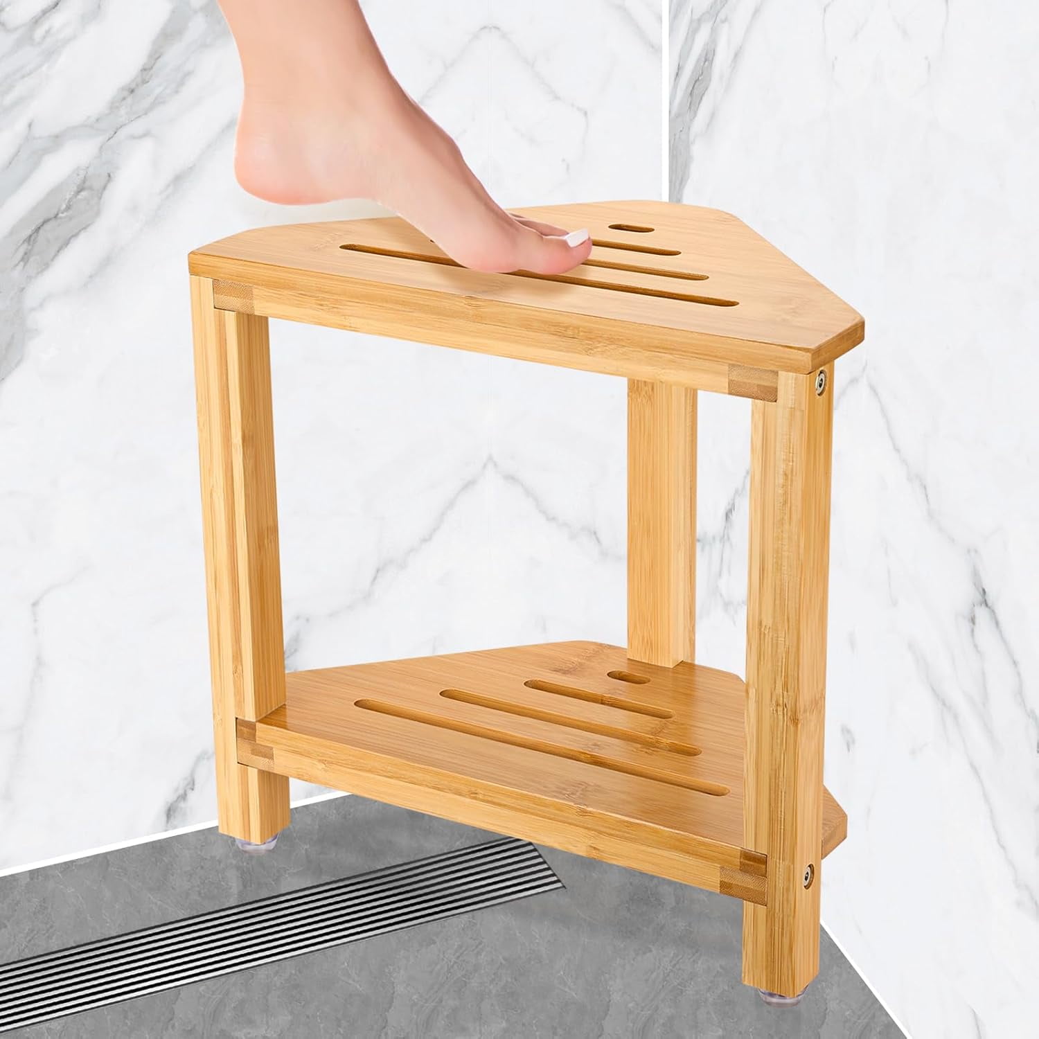 Corner Shower Stool Shower Foot Rest for Shaving Legs Small Shower ...