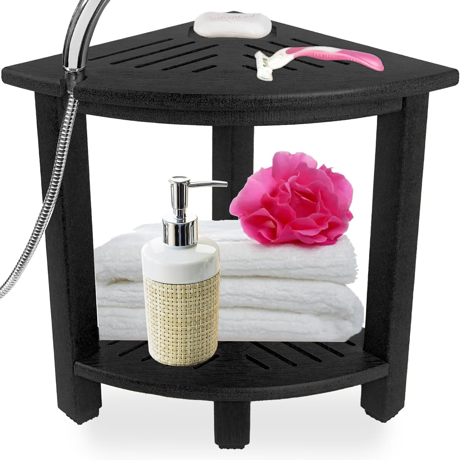 Corner Shower Stool for Inside Shower, Waterproof Shower Bench for ...