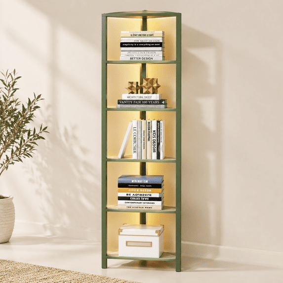 Corner Shwith Led Light 6-tier Bookshelf - Walmart.com