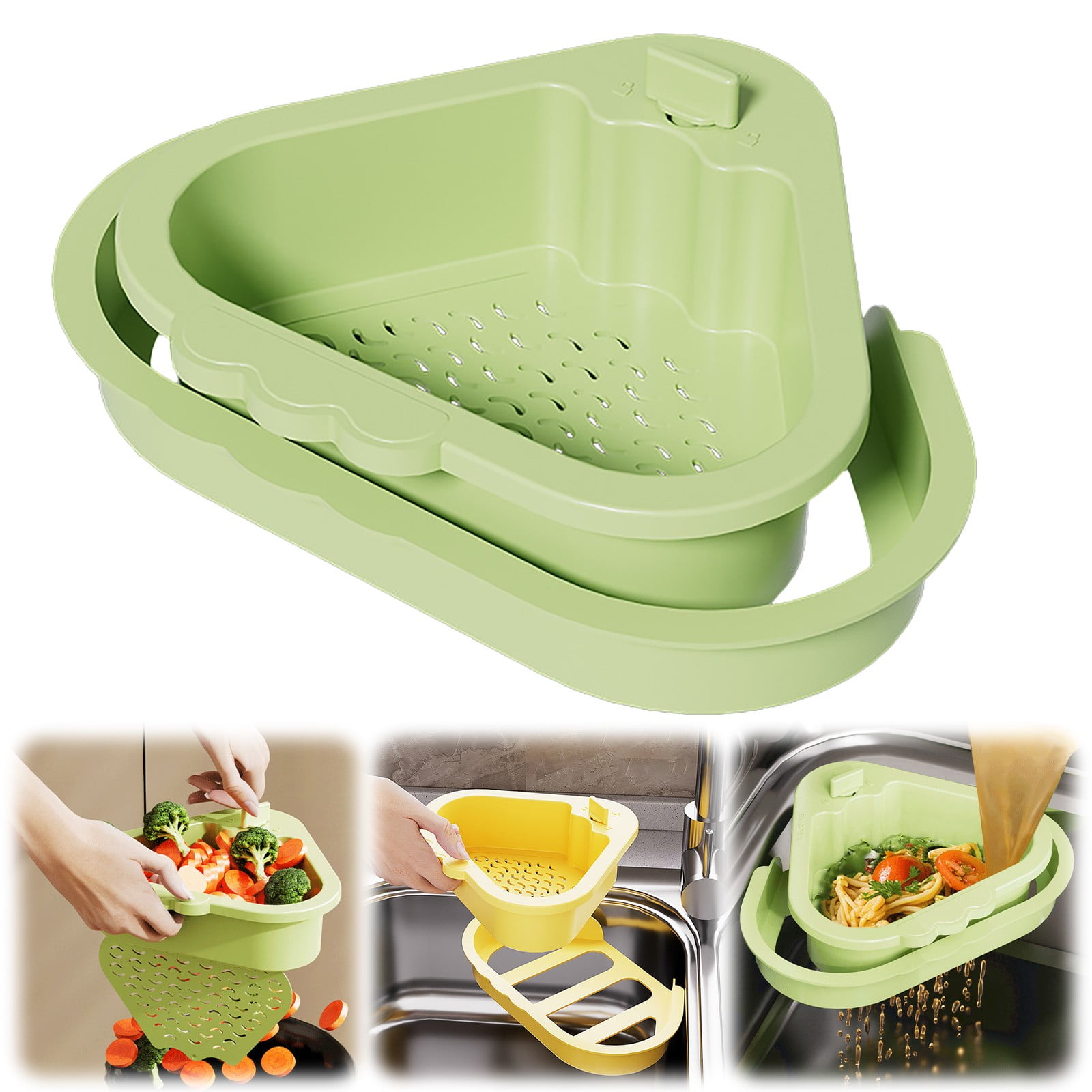 Corner Sink Strainer | Suction Cup Sink Corner Rack | Sinks Trash Food ...