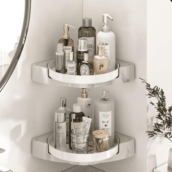 Corner Spice Rack, 360 Degree rotating Kitchen Spice Organizer ...