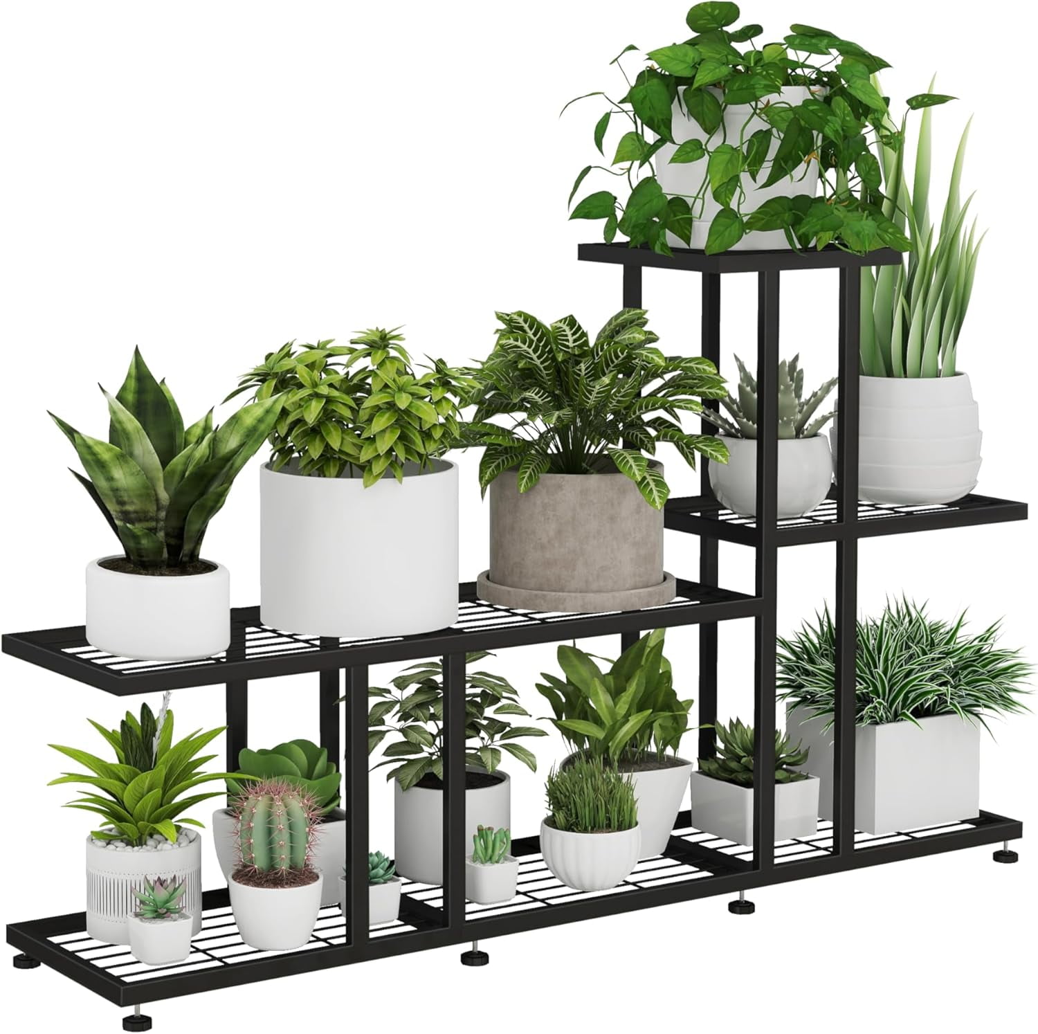 Corner Stand Indoor Outdoor Stands for Patio Black Metal Corner Shelf 7 ...