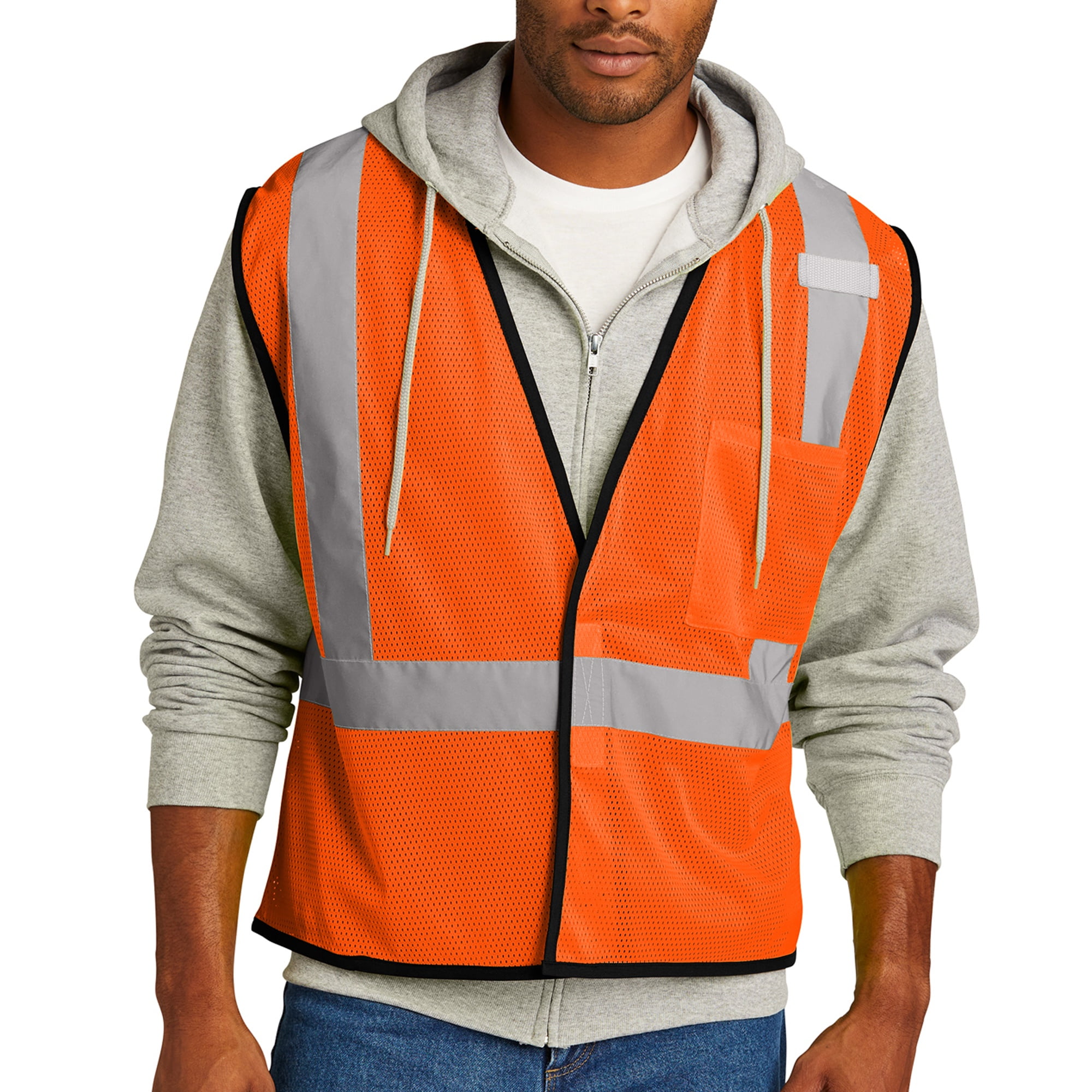 Corner Stone High-Visibility Mesh Safety Vest with One Pocket, Mic Clip ...