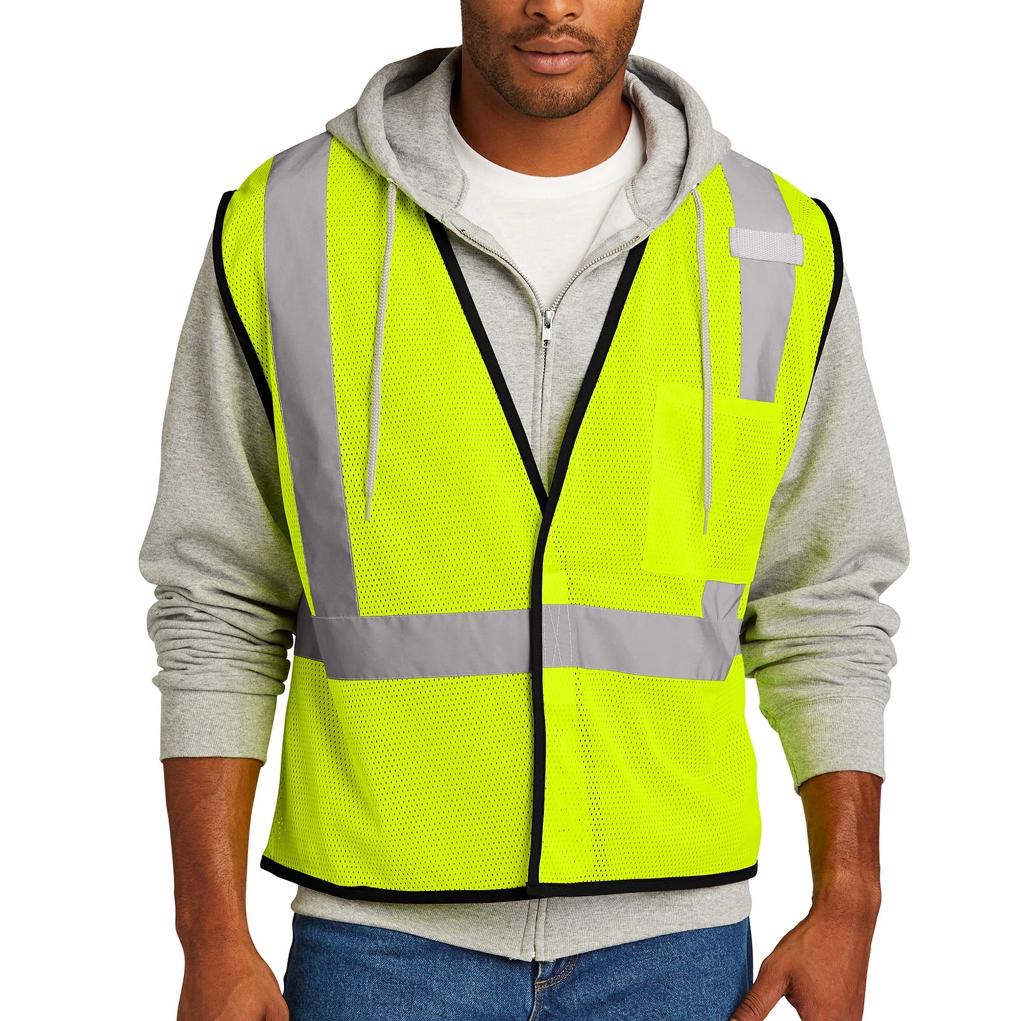 Corner Stone High-Visibility Mesh Safety Vest with One Pocket, Mic Clip ...