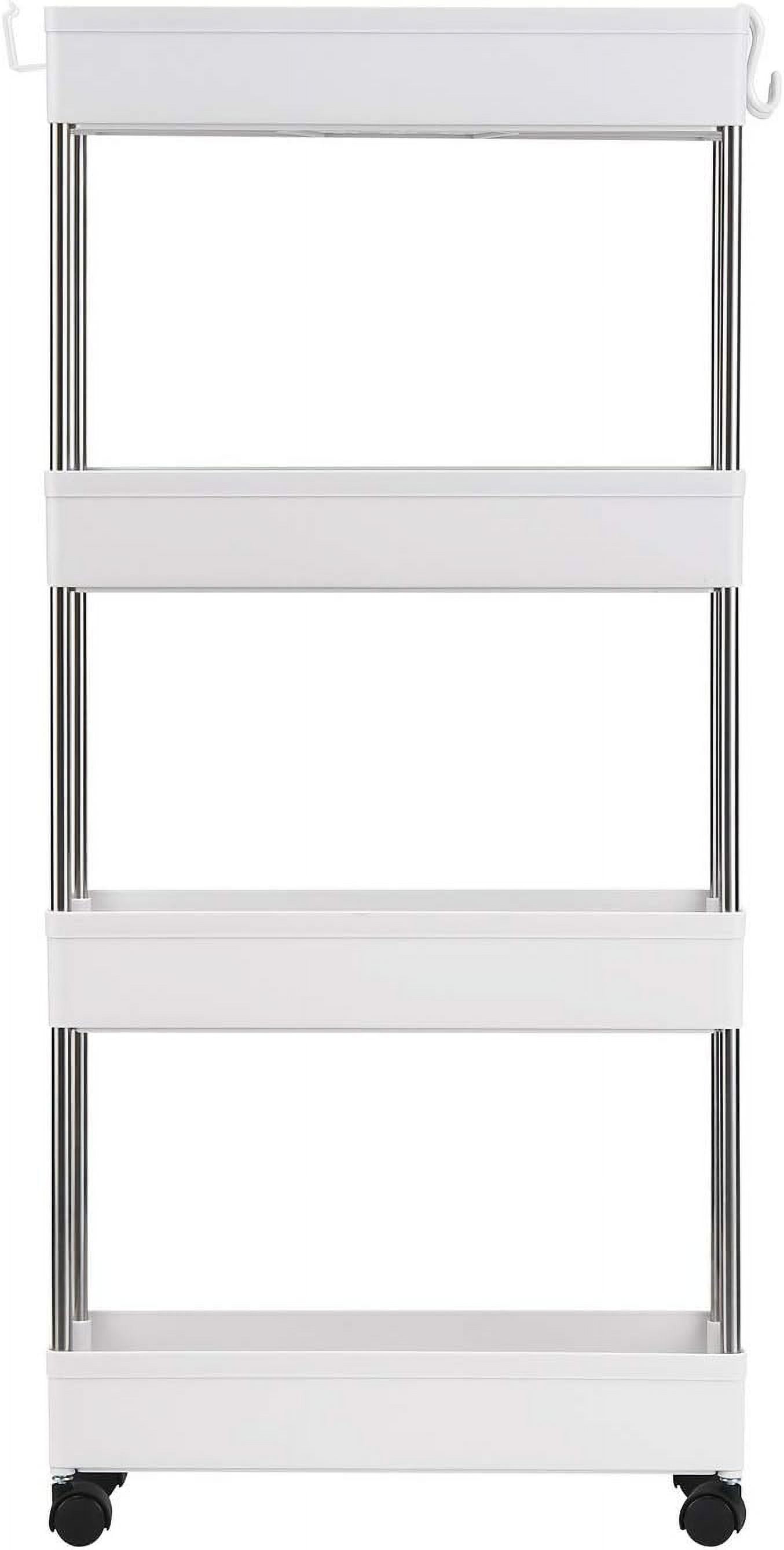 Corner Storage Shelf Organizer with Wheels Slide Out Narrow Cart Slim ...