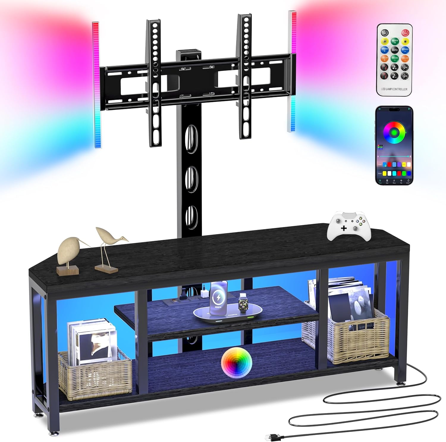 Corner TV Stand with Mount LED - Universal TV Mount Stand for 32-65" TV ...