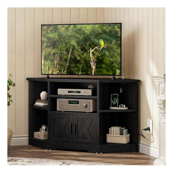 Corner TV Stand for 50 Inch TV, TV Entertainment Center with Storage ...