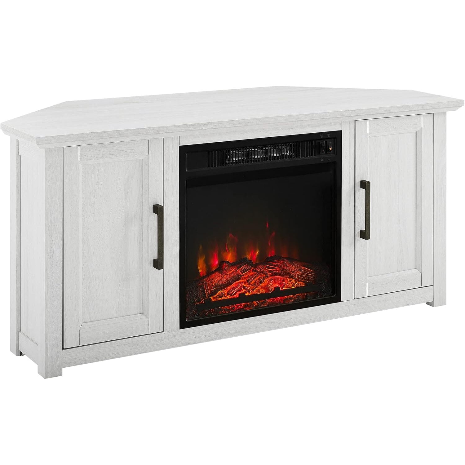 Corner TV Stand with Electric Fireplace " 48 Inch Modern Media Console ...