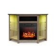 Corner TV Stand with Electric Fireplace & LED Lights, 50 Inch TV ...