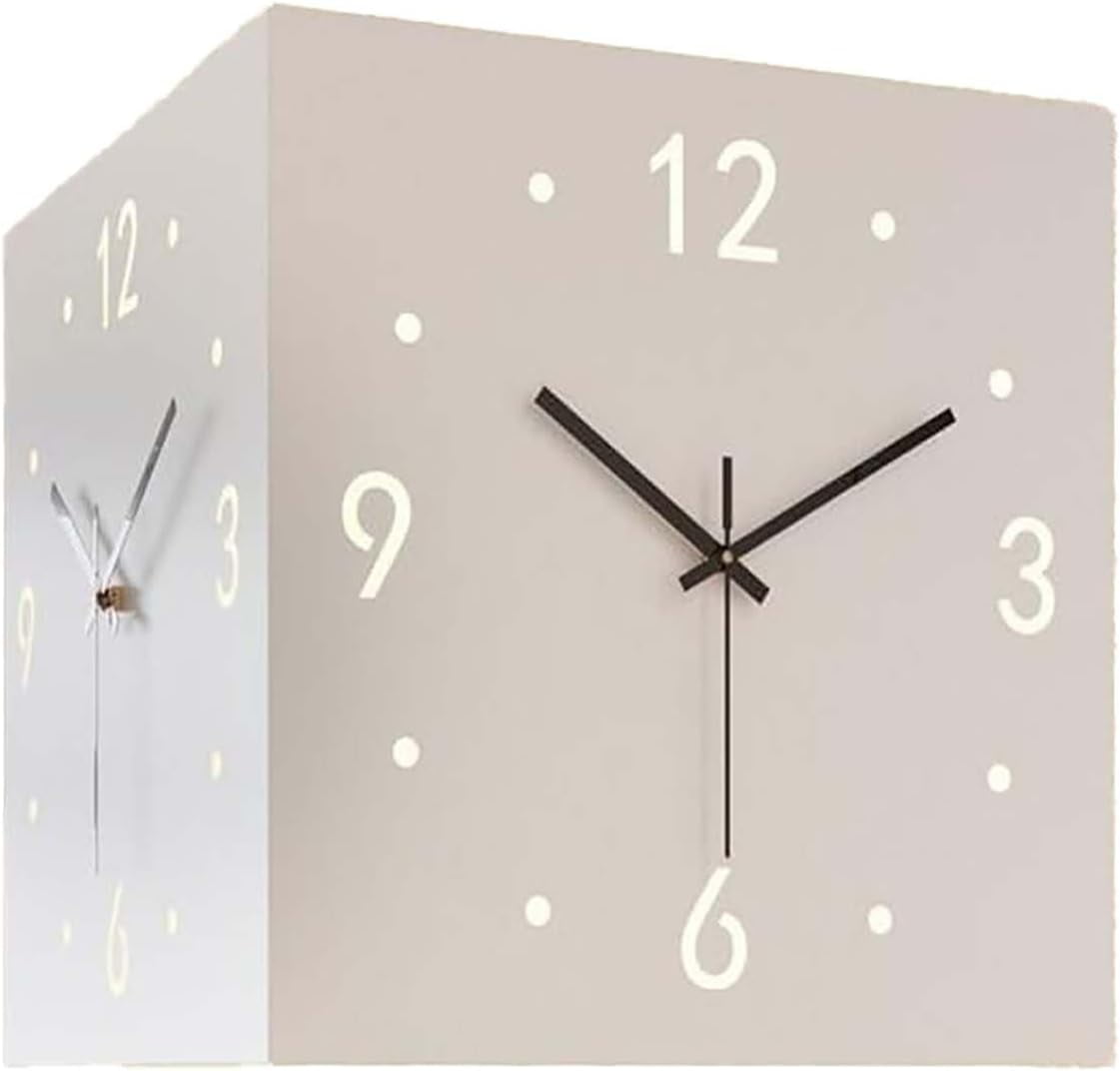 Corner Wall Clock with Light, Double Sided Wall Clock, Led Decorative ...