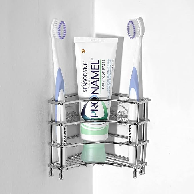 Corner Wall Mount Toothbrush Holders for Bathroom, Self Adhesive ...