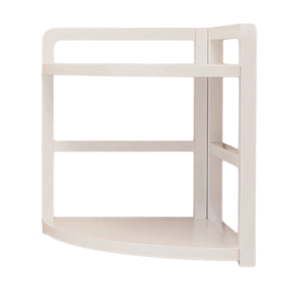 Corner Wall Shelf Small Bookcase Desktop Storage Rack Metal & Wood ...