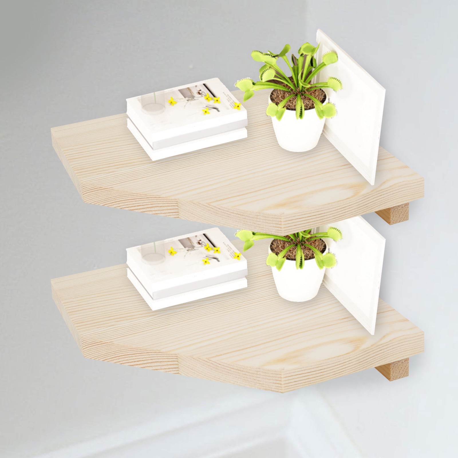 Corner Wall Shelf Wood Floating Corner Shelf Unique Wall Mounted Corner ...