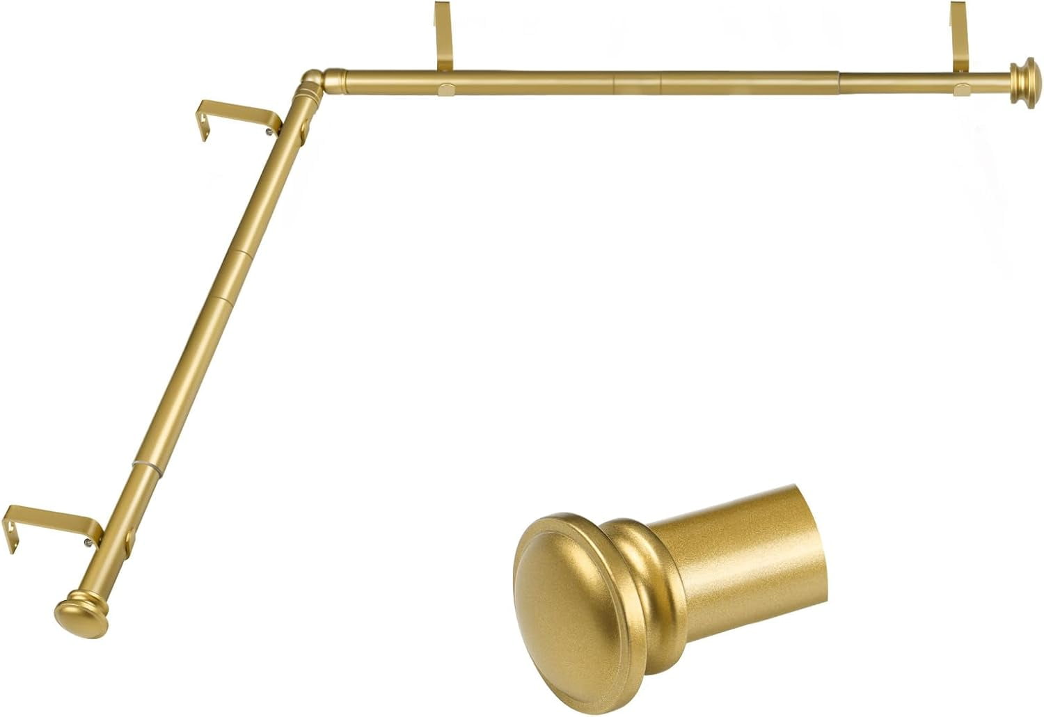 Corner Window Curtain Rods, 32-86 Inch Center Rod for Window, 20-82 ...