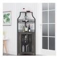Corner Wine Cabinet, 5-Tier Industrial Corner Bar Cabinet with Wine ...