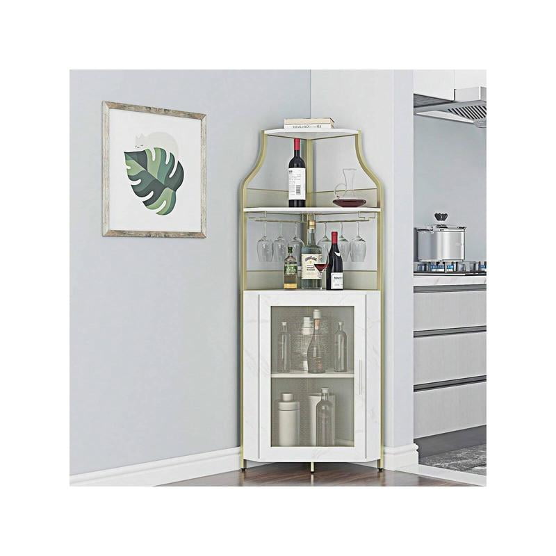 Corner Wine Cabinet Corner Bar With Detachable Wine Rack And Glass ...