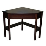 Porch & Den Corner Writing Desk, Pull-out Drawer and Shelf, Solid Wood ...