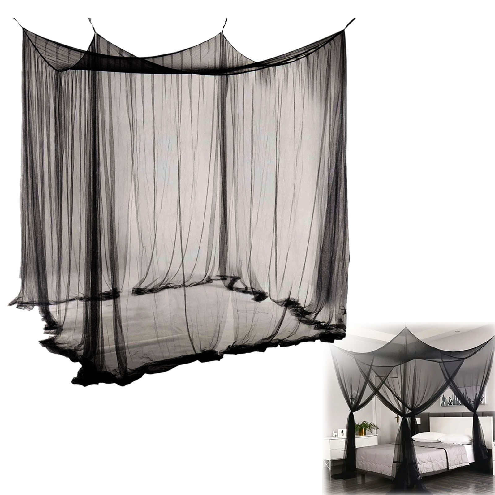 Corner column bed canopy curtain 4 Corner Post Bed Canopy Bedroom ...