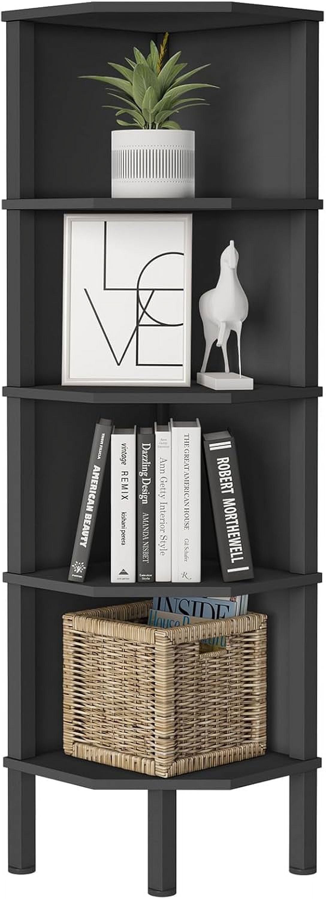 Corner shelf, 5 Tier Corner Stand Rack, Freestanding Wood Corner ...