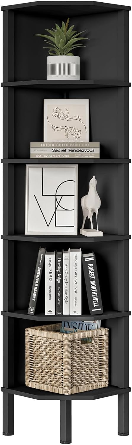 Corner shelf, 5 Tier Corner Stand Rack, Freestanding Wood Corner ...