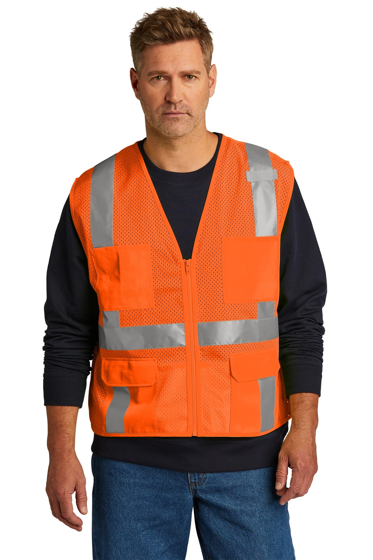 CornerStone ANSI 107 Class 2 Mesh Six-Pocket Zippered Vest. CSV104 ...