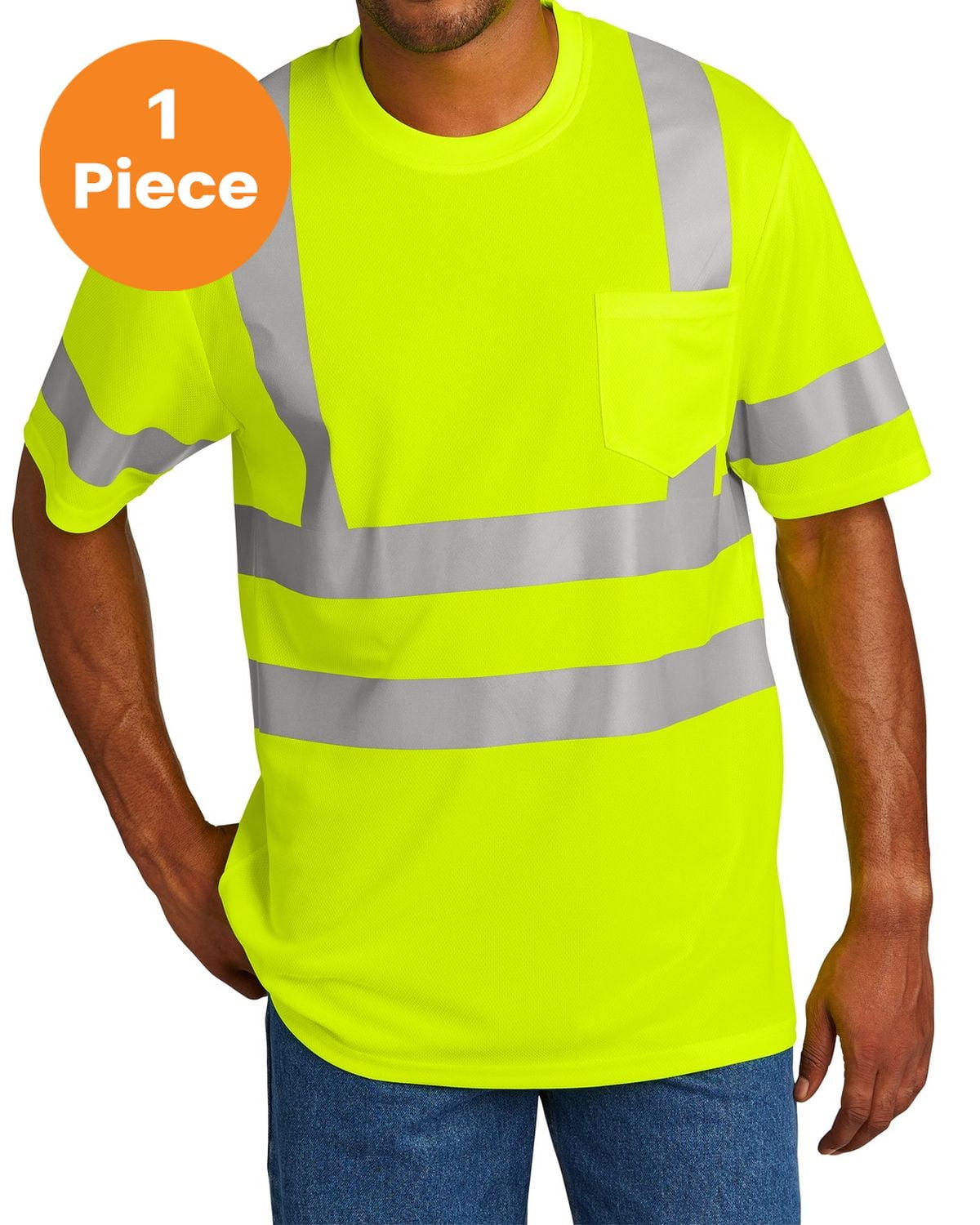 CornerStone CS202 ANSI 107 Class 3 Mesh T-Shirt, Safety Orange, M ...