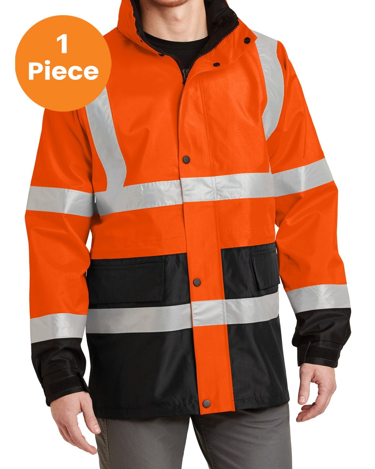 CornerStone CSJ24 Type R Class 3 Waterproof Parka, Safety Orange/ Black ...